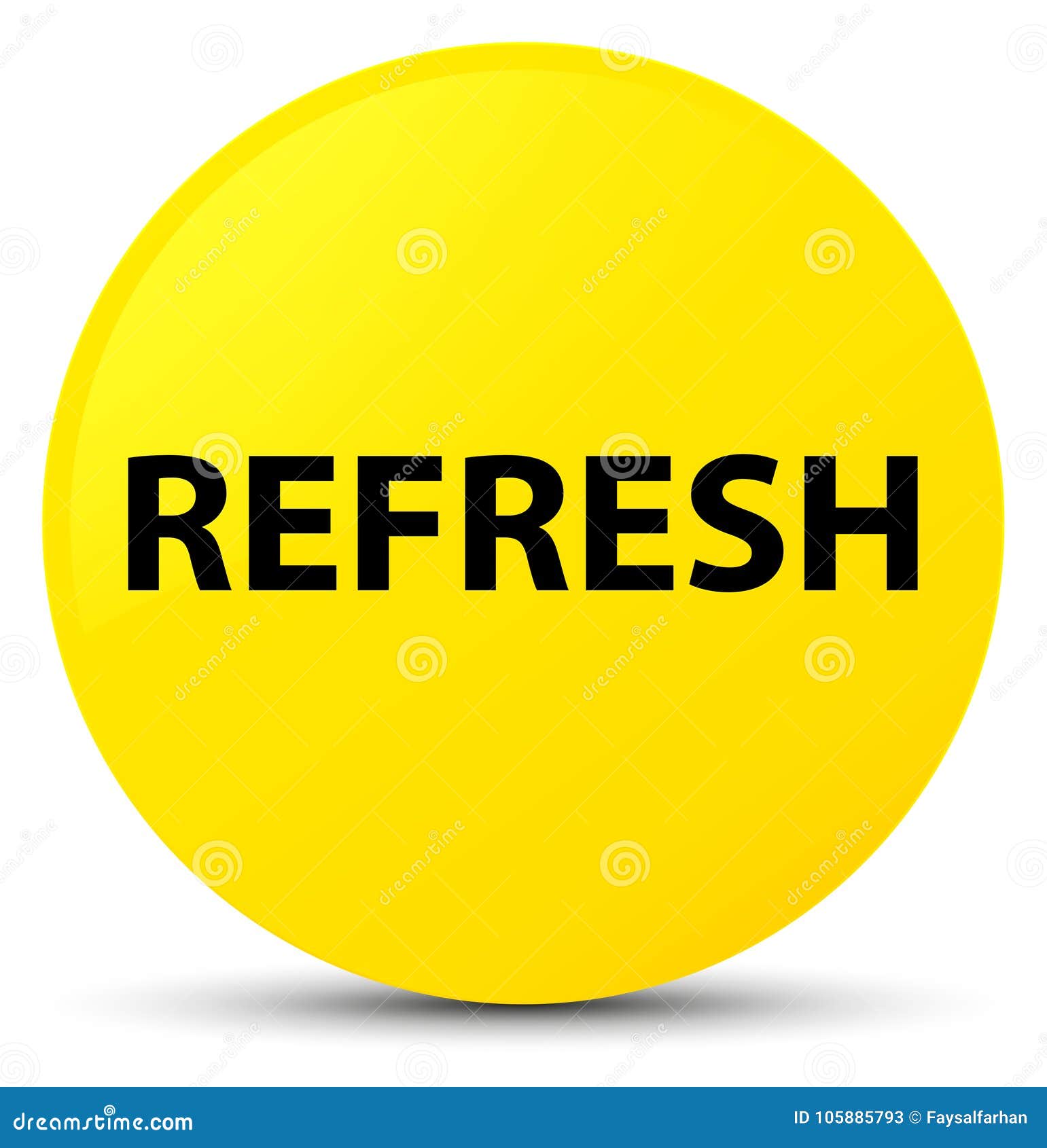 Refresh Yellow Round Button Stock Illustration - Illustration of reset ...