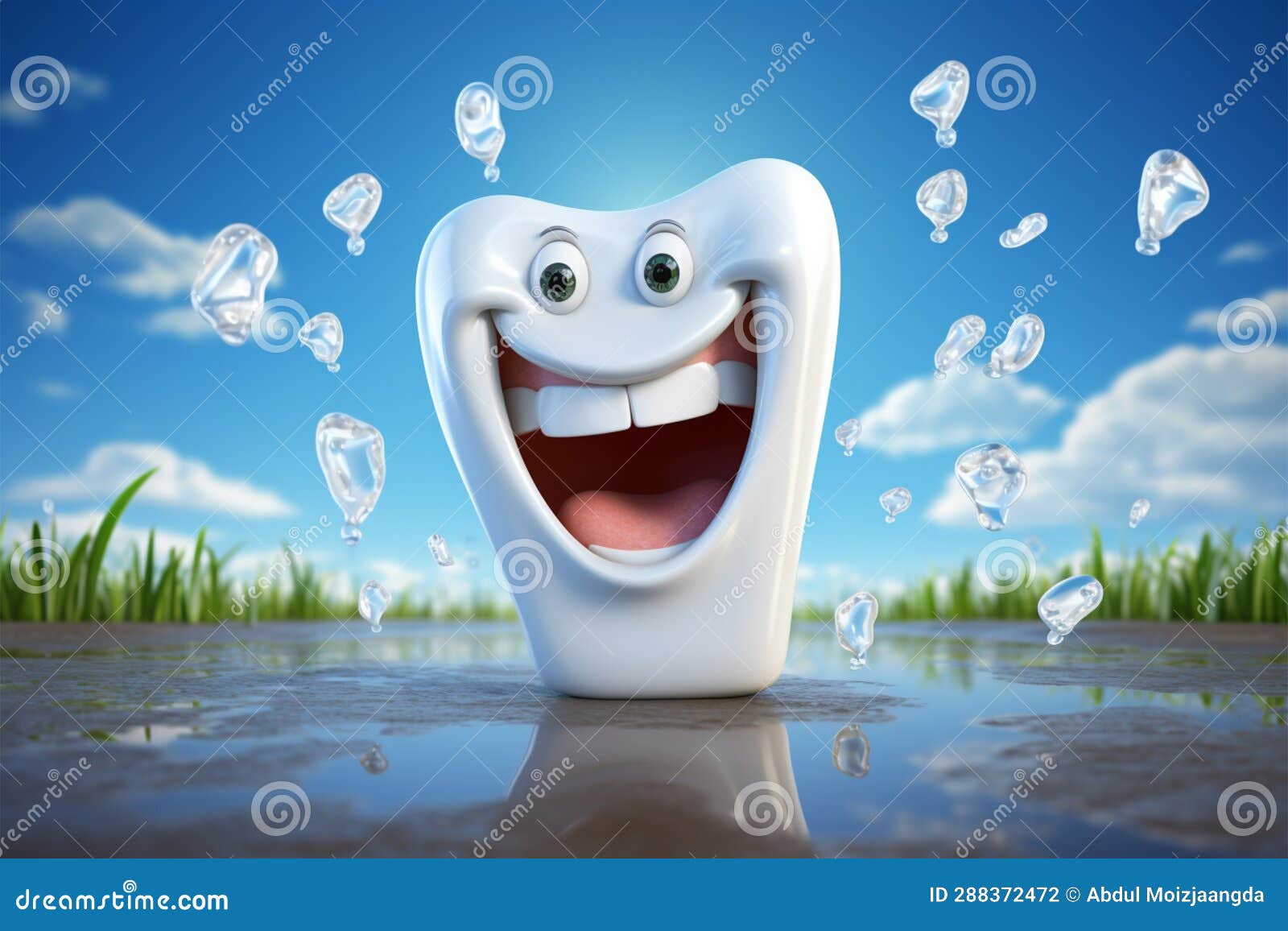 Refresh Your Smile, Creative Toothpaste Ad with Giant Tooth Model Stock ...