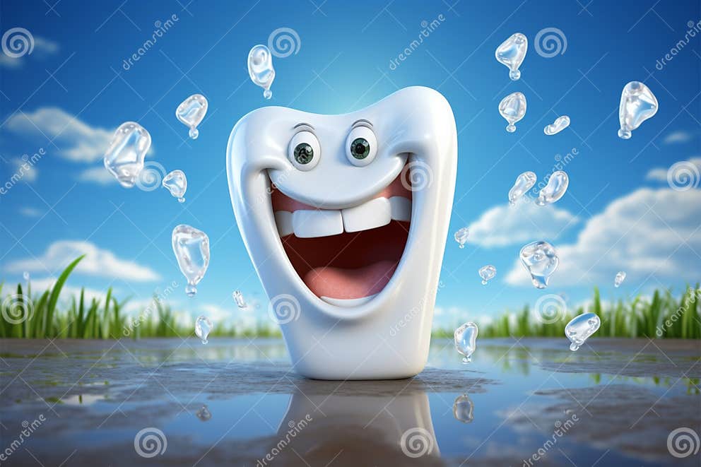 Refresh Your Smile, Creative Toothpaste Ad with Giant Tooth Model Stock ...