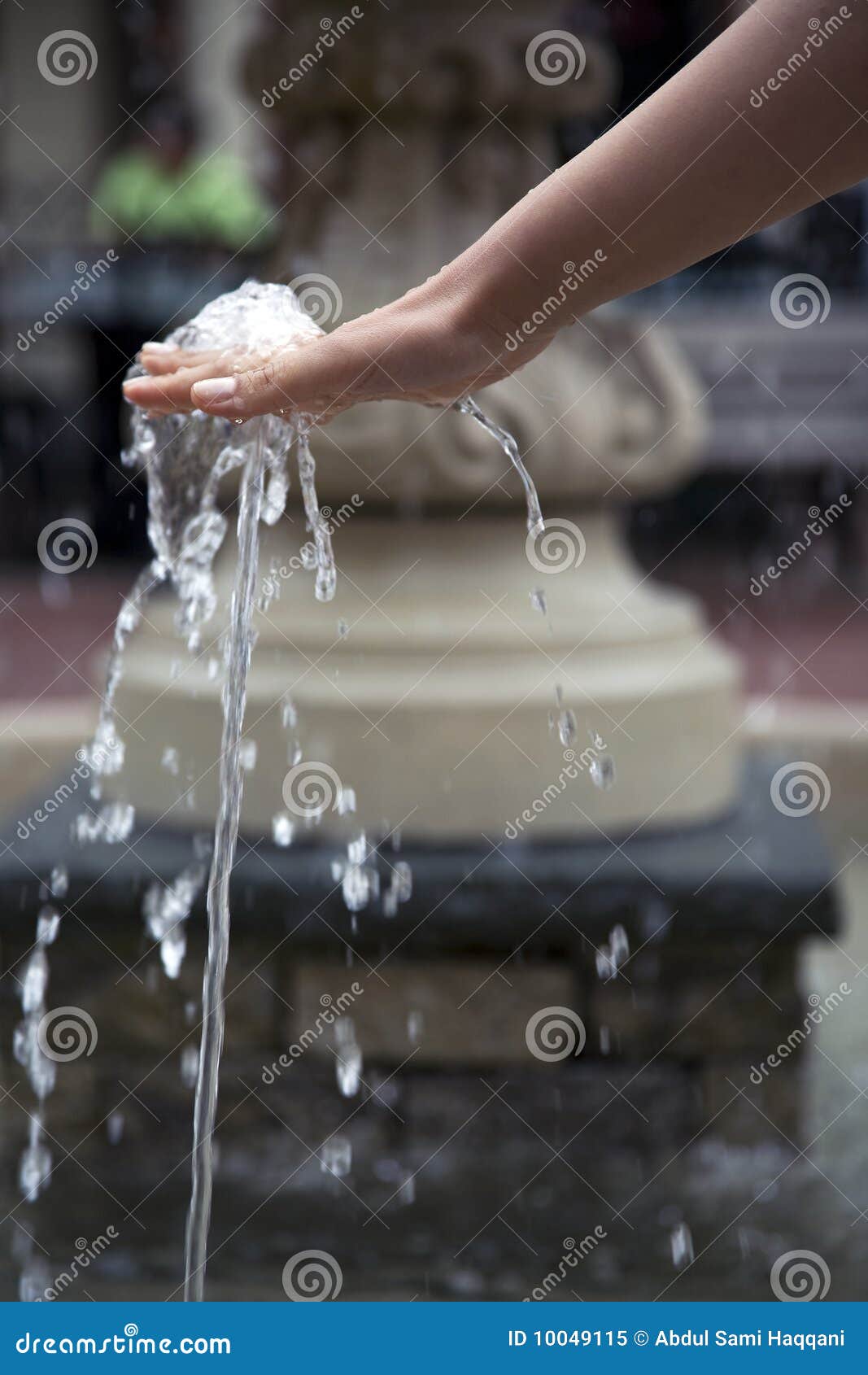 Refreshed Hand at a Water Fountain Stock Image - Image of drop, spout ...