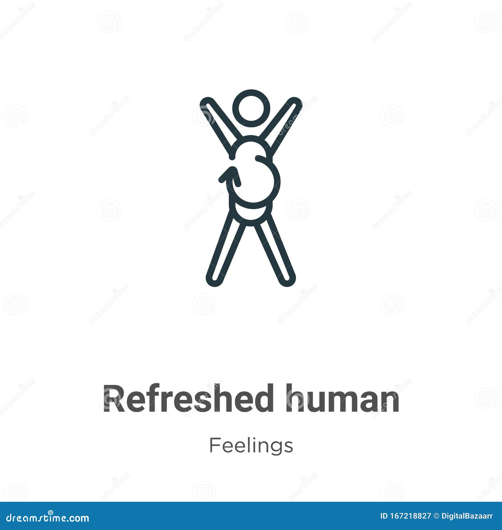 Refreshed Human Outline Vector Icon. Thin Line Black Refreshed Human ...