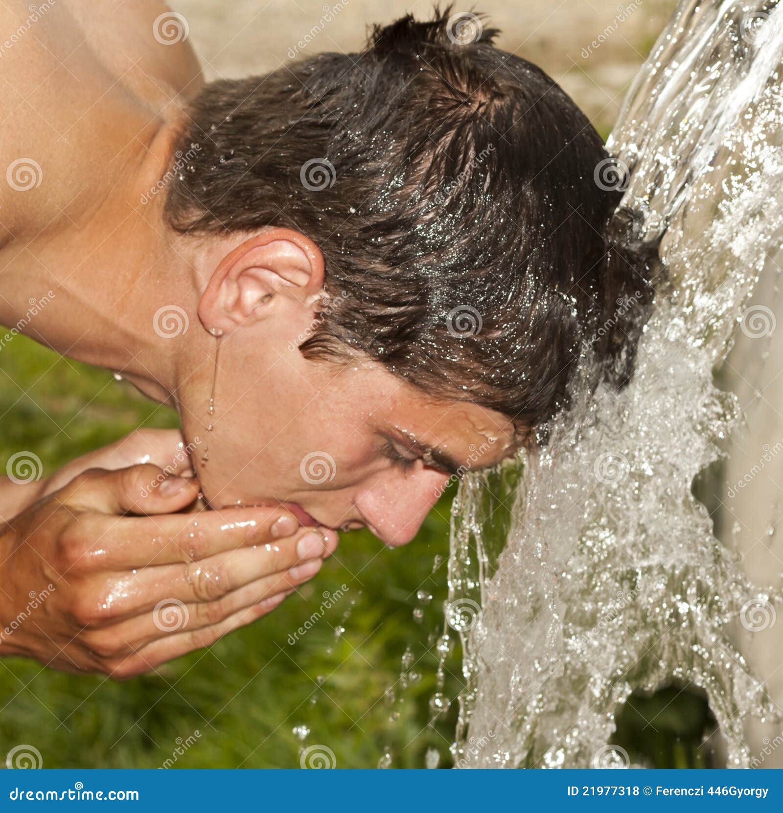 Refreshing stock photo. Image of relax, attractive, male - 21977318