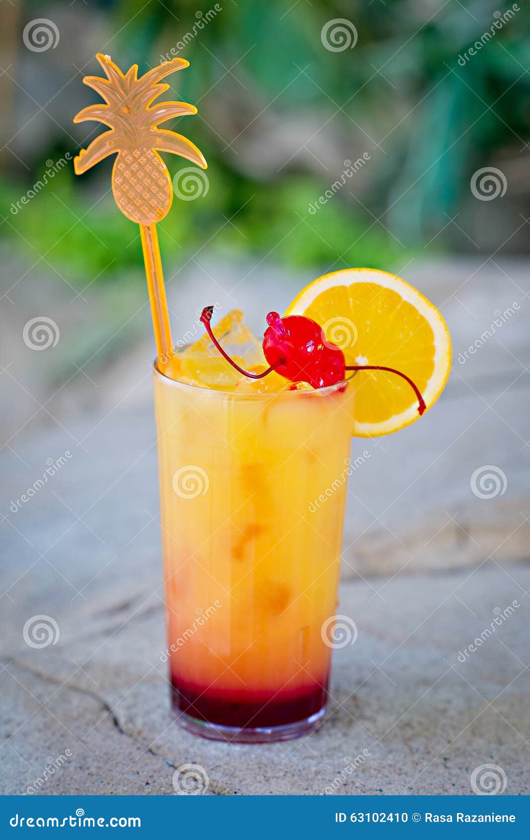 Refreshing Alcoholic Tropical Cocktail Tequila Sunrise Stock Photo ...