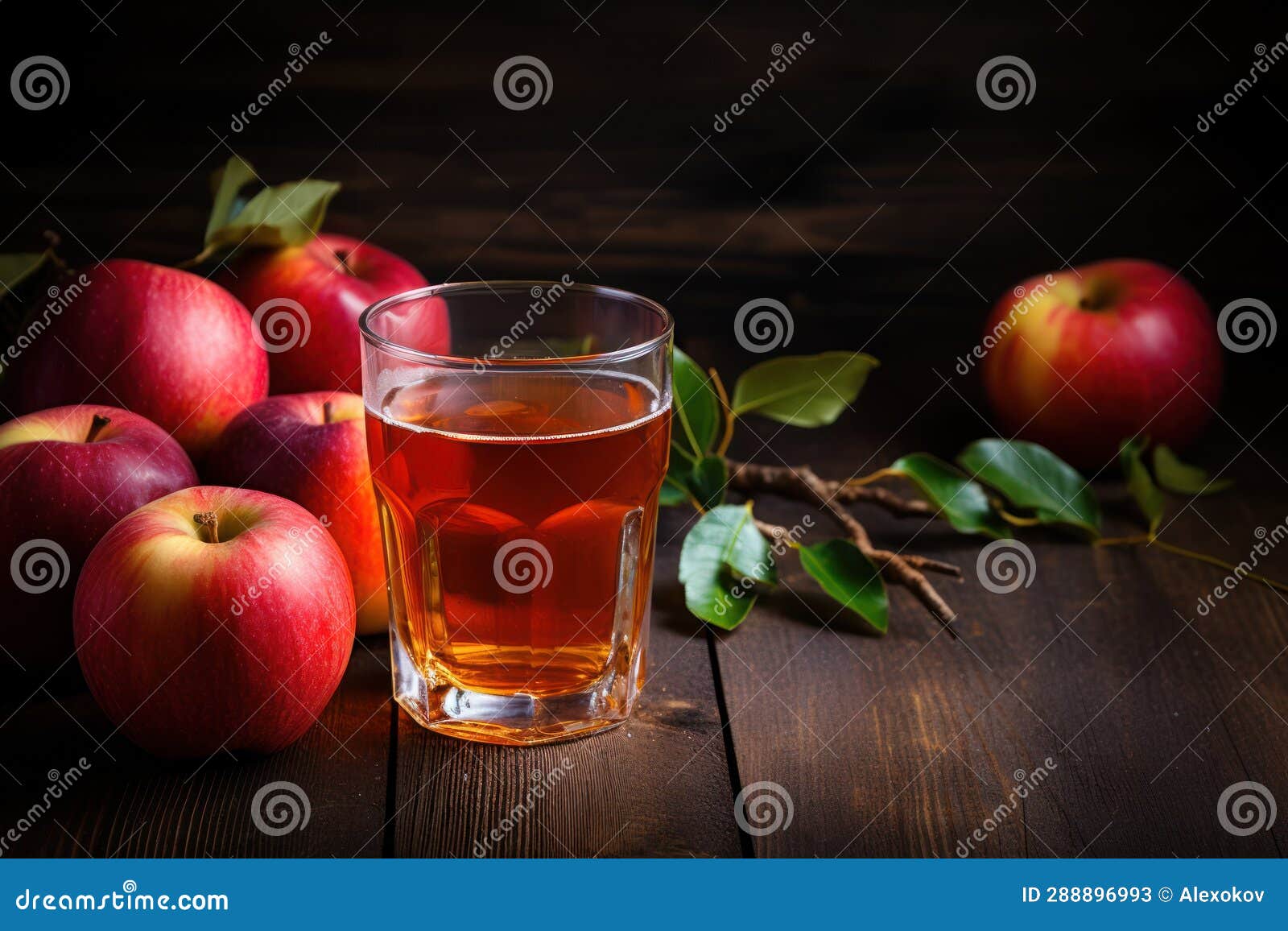 Refreshing Apple Juice and Fresh Apple on Rustic Table AI Generated ...