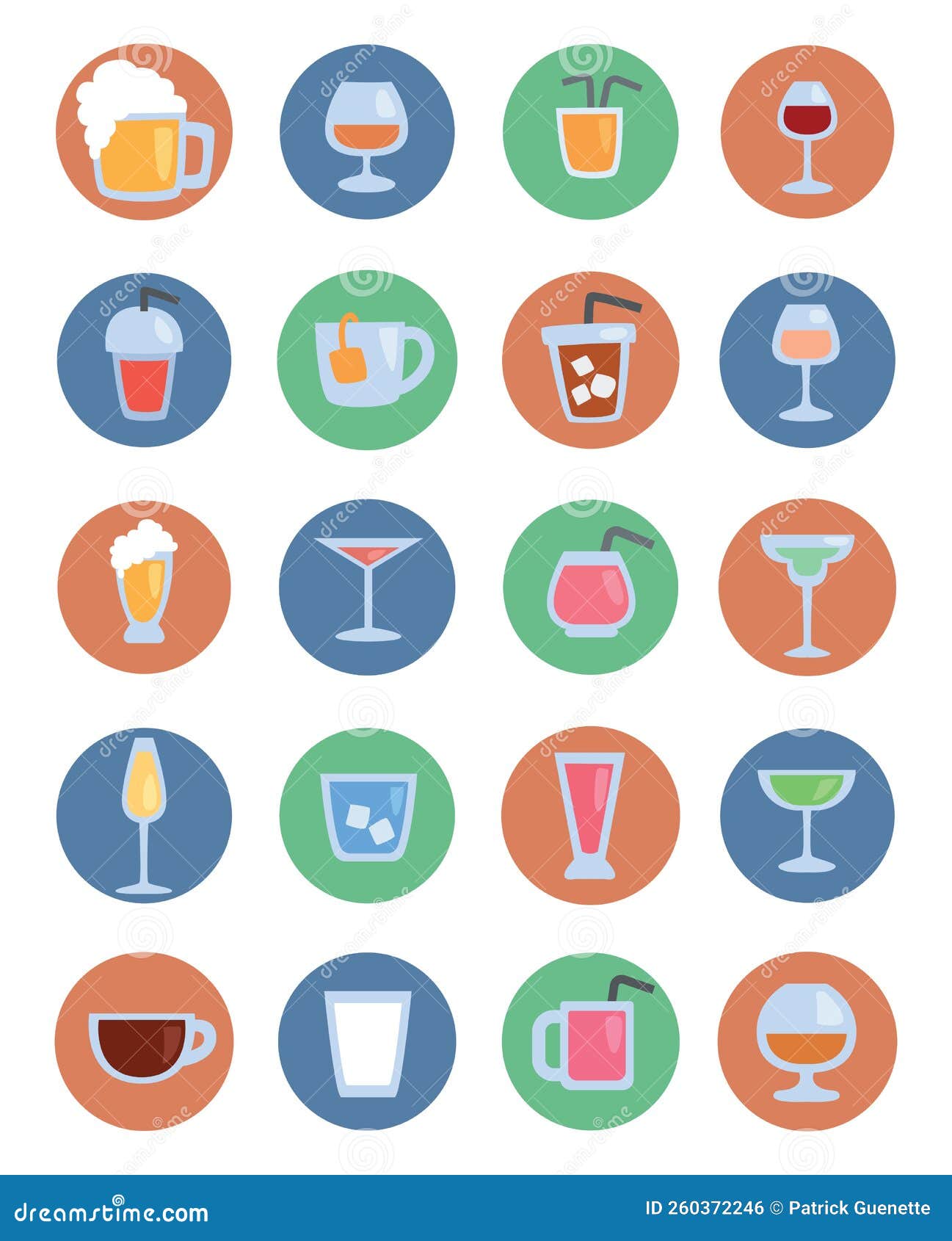 Refreshing beverages, icon stock vector. Illustration of design - 260372246