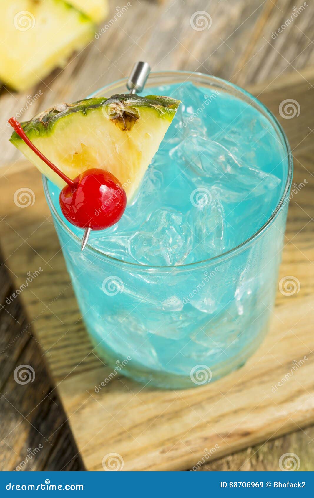 Refreshing Blue Hawaii Cocktail Punch Stock Image - Image of colorful ...