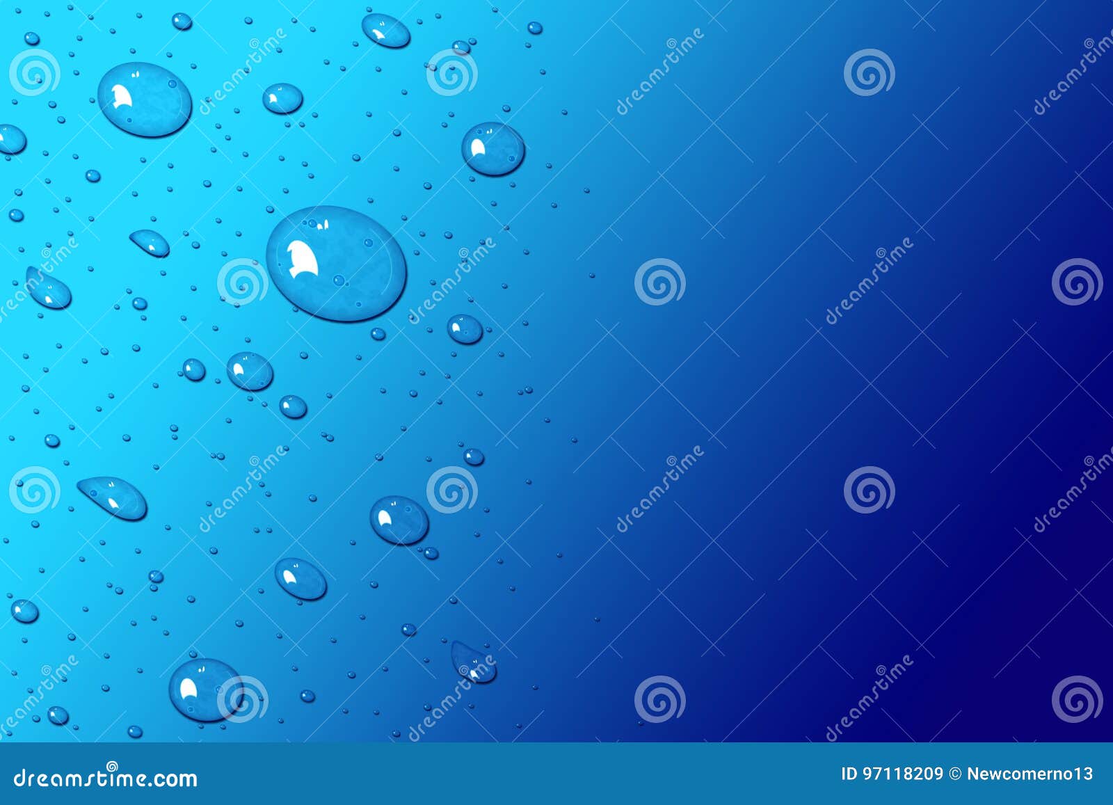 Refreshing Blue Water Drops Template Design Background Stock ...