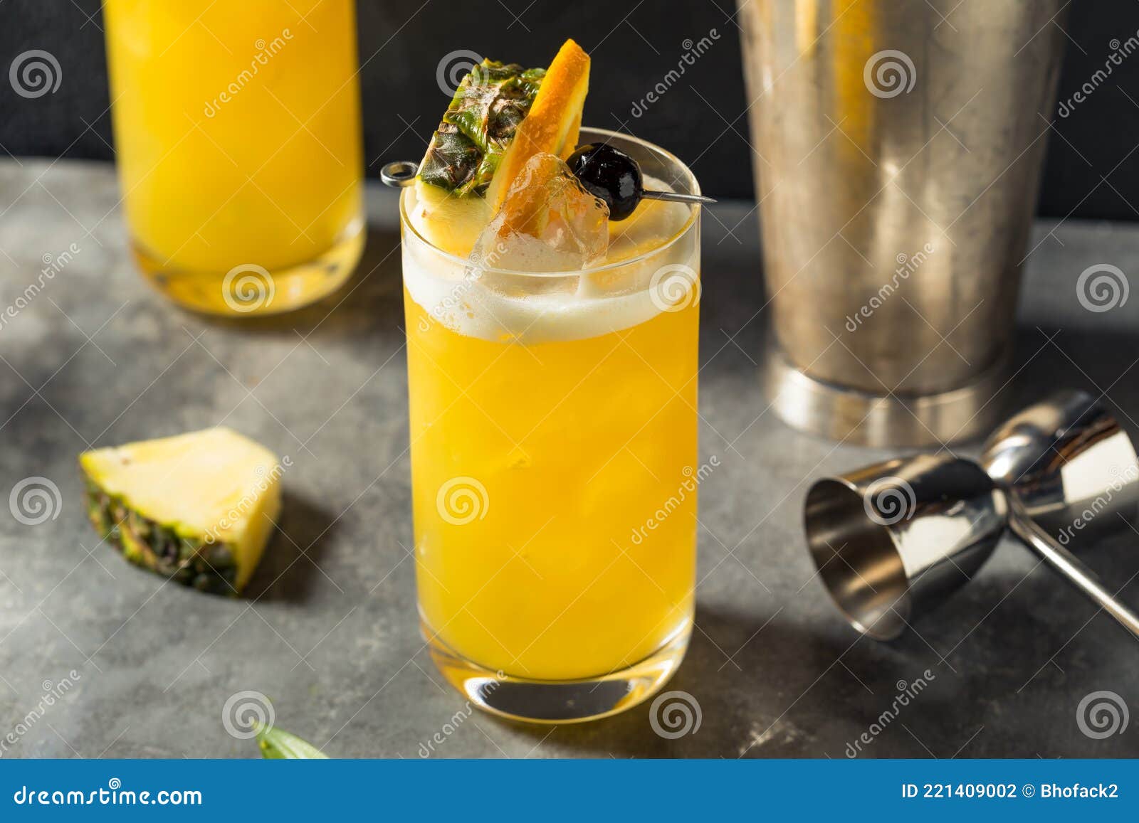 Refreshing Boozy Yellow Bird Cocktail Stock Photo - Image of drink ...