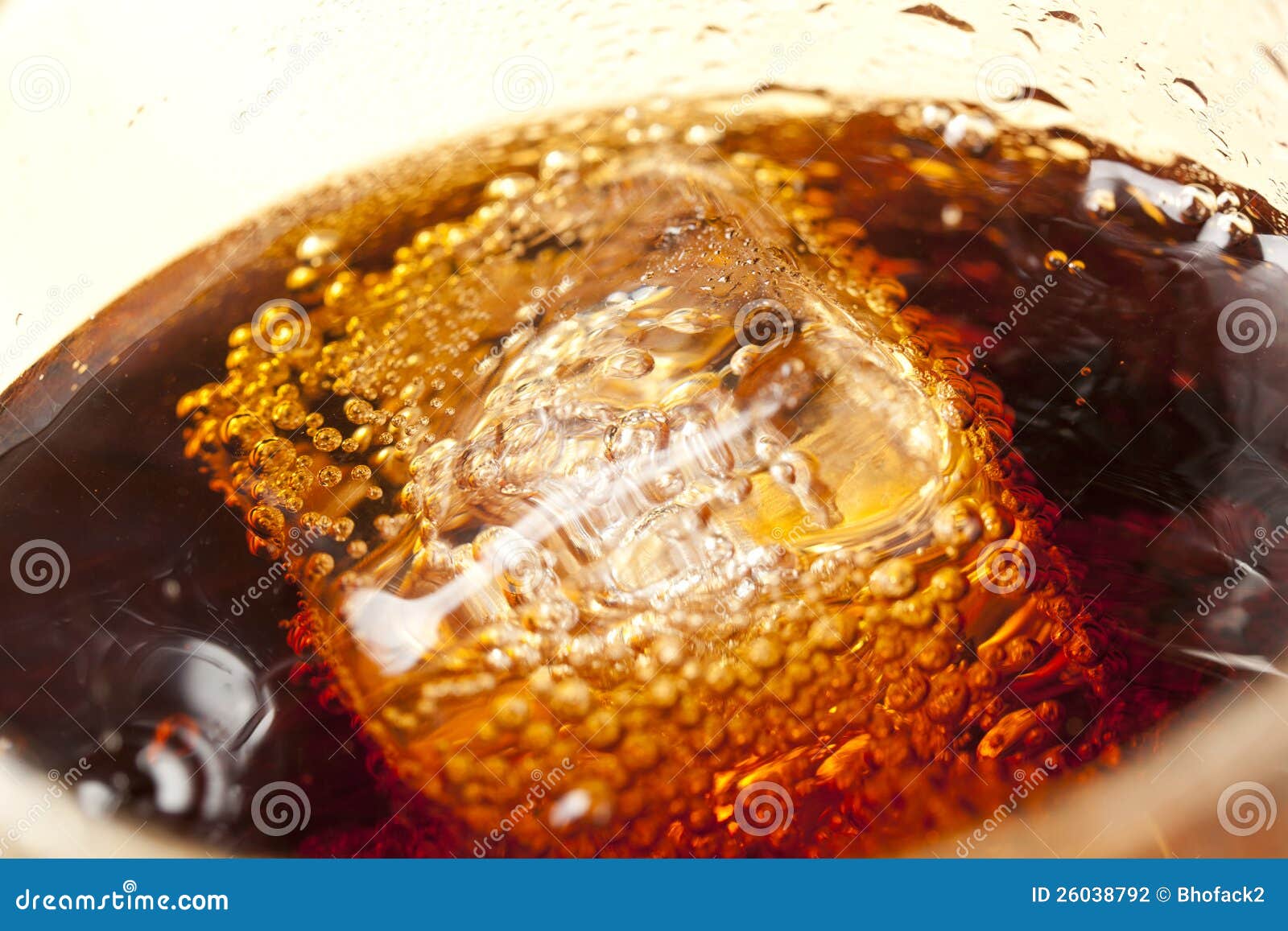 Refreshing Brown Soda with Ice Stock Photo - Image of fizzy, soda: 26038792