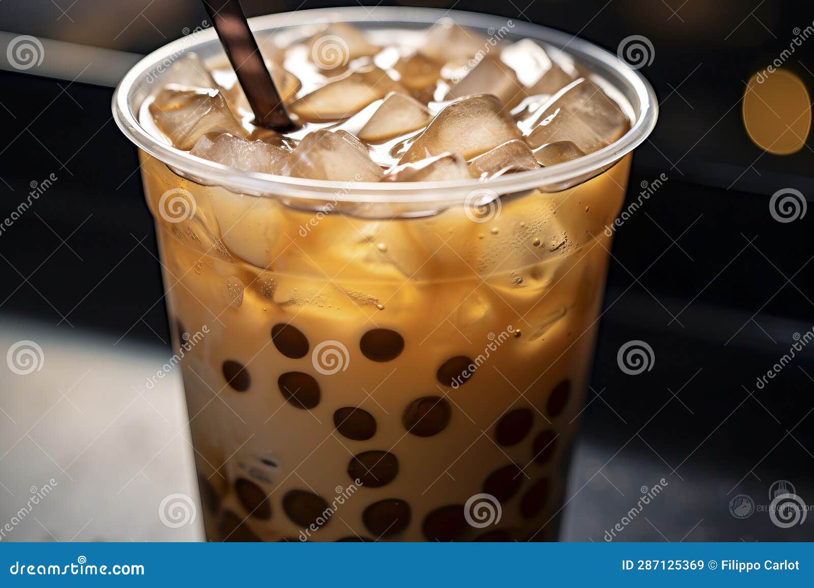 Refreshing Bubble Tea Glass Stock Illustration - Illustration of ...