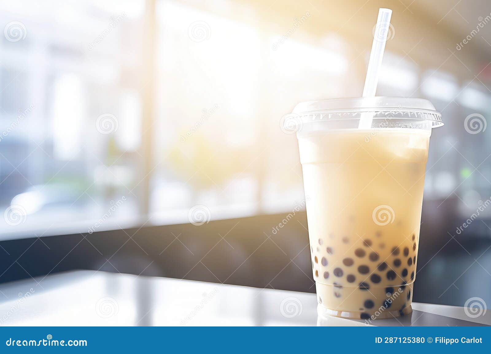 Refreshing Bubble Tea Glass Stock Illustration - Illustration of bubble ...
