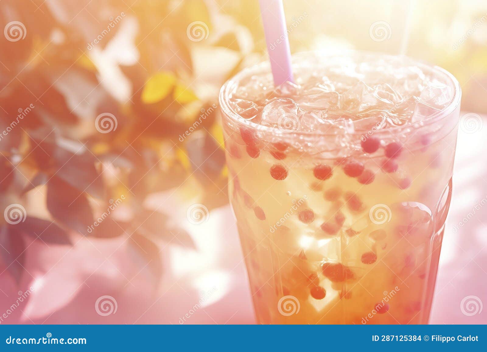 Refreshing Bubble Tea Glass Stock Illustration - Illustration of pearls ...
