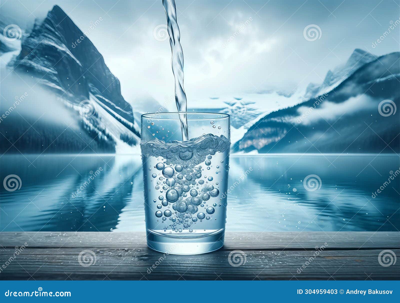 Refreshing Chill of Glacial Water in Glass Stock Image - Image of ...
