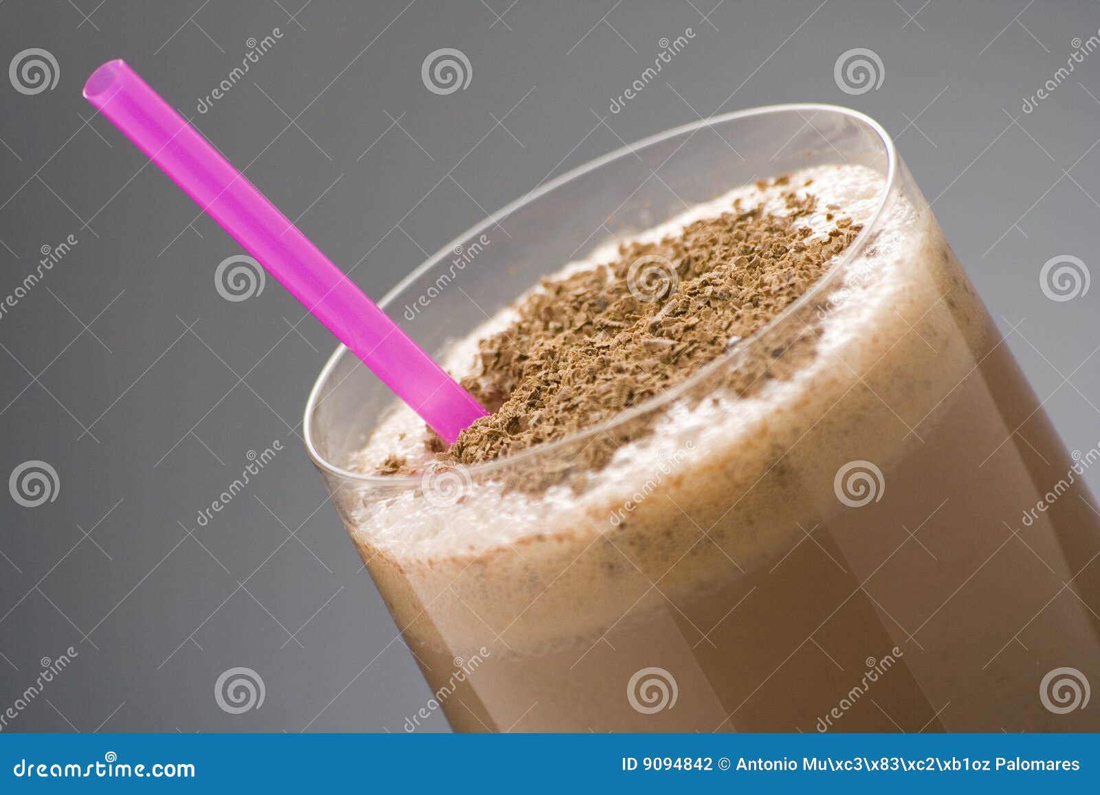 Refreshing Chocolate Shake with Chocolate Birutes Stock Photo - Image ...