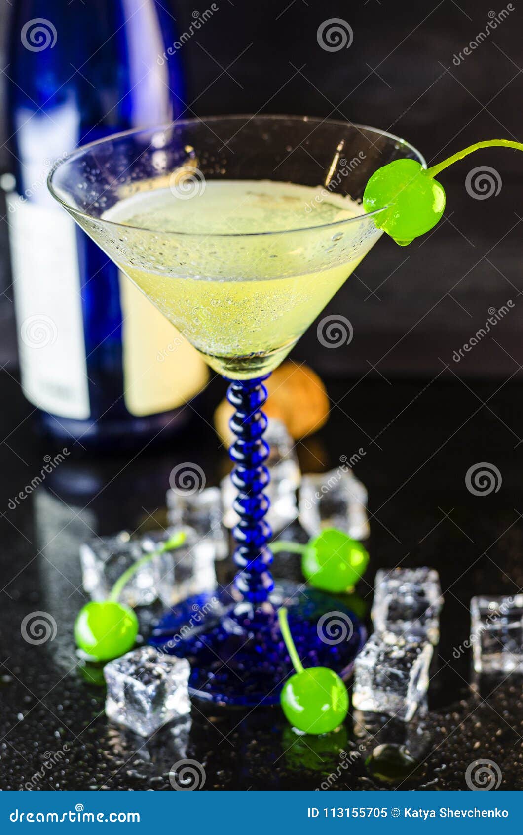 Refreshing Cocktail and Ice Stock Image - Image of relaxation, blue ...