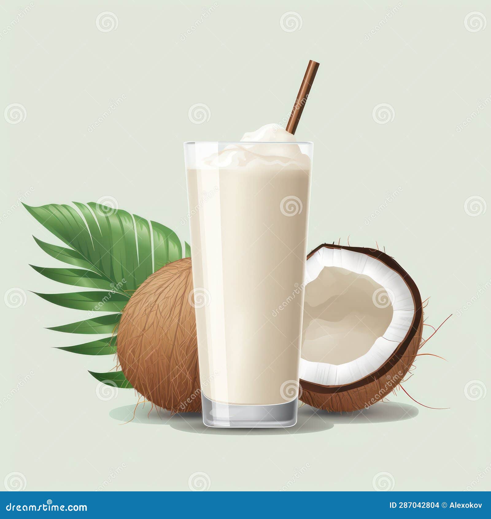 Refreshing Coconut Drink on Minimalistic Animated Background AI ...