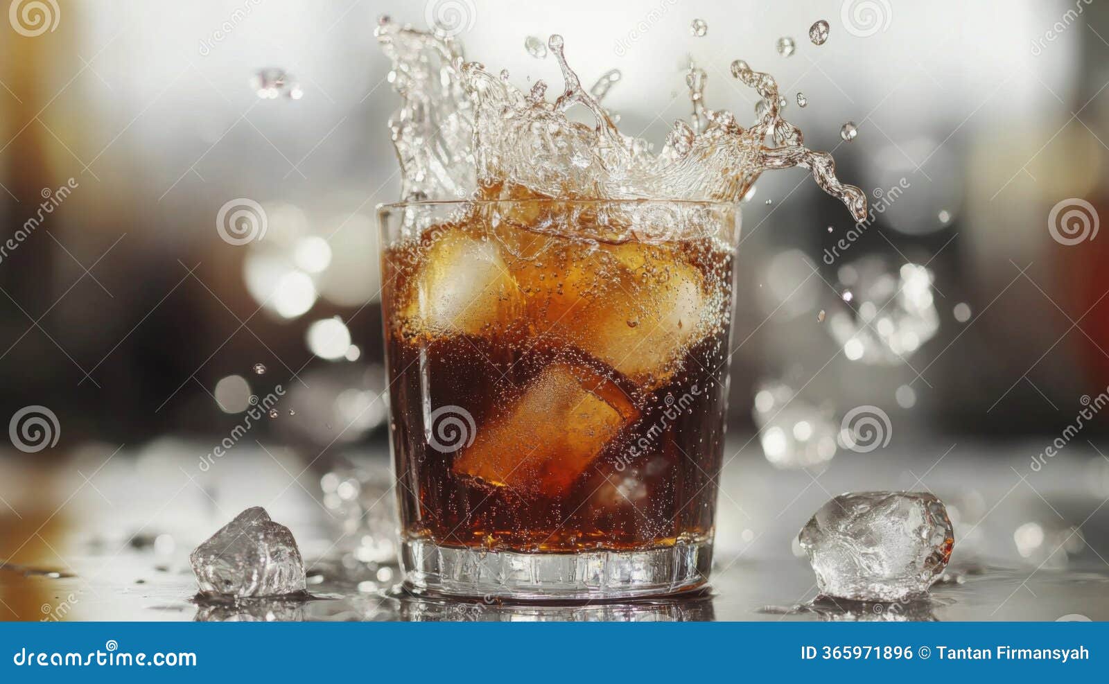 Refreshing Cola With Ice And Smoke Effect A Glass Of Cola With Ice ...