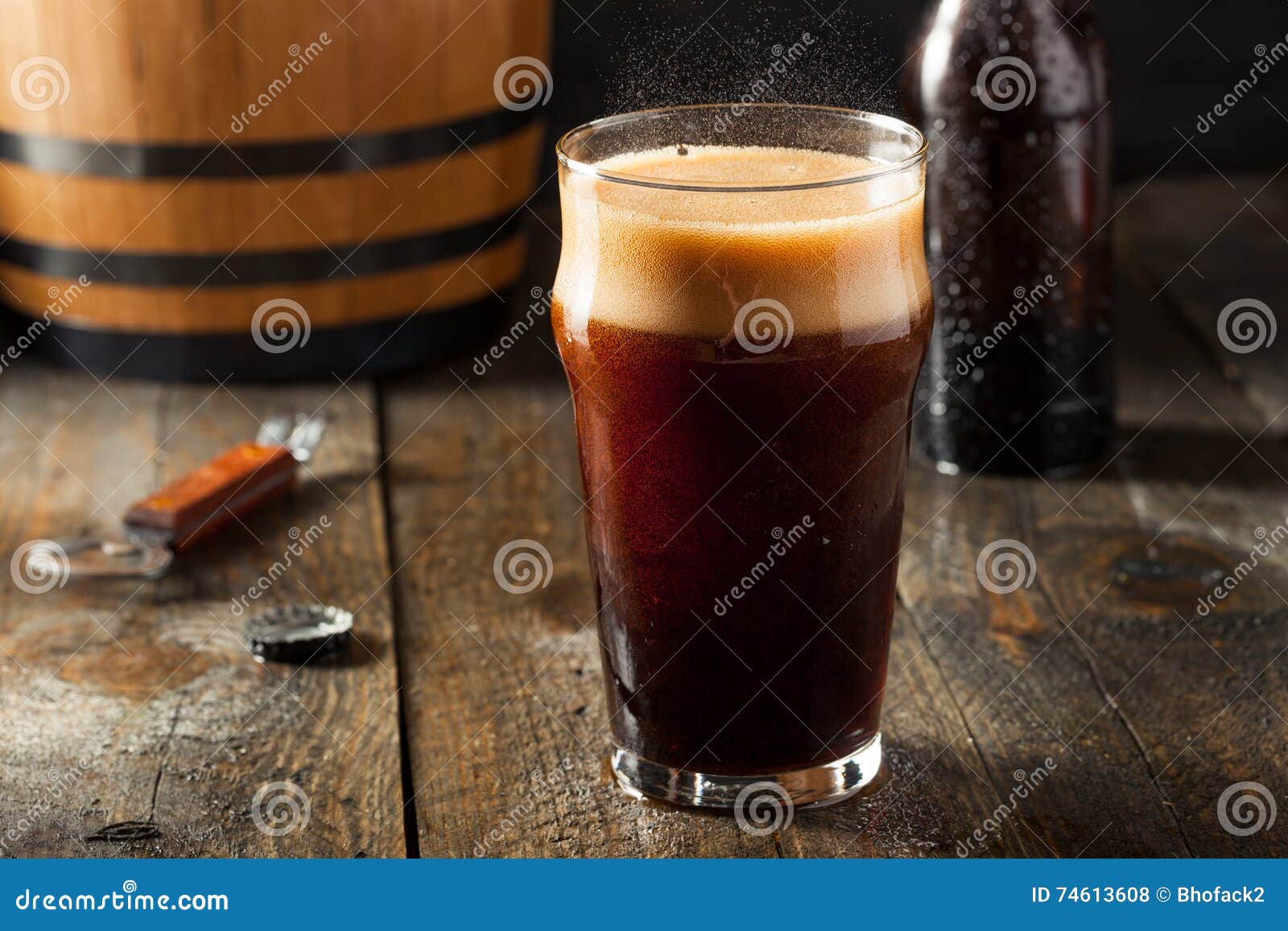 Refreshing Cold Alcoholic Hard Root Beer Stock Photo - Image of brewery ...