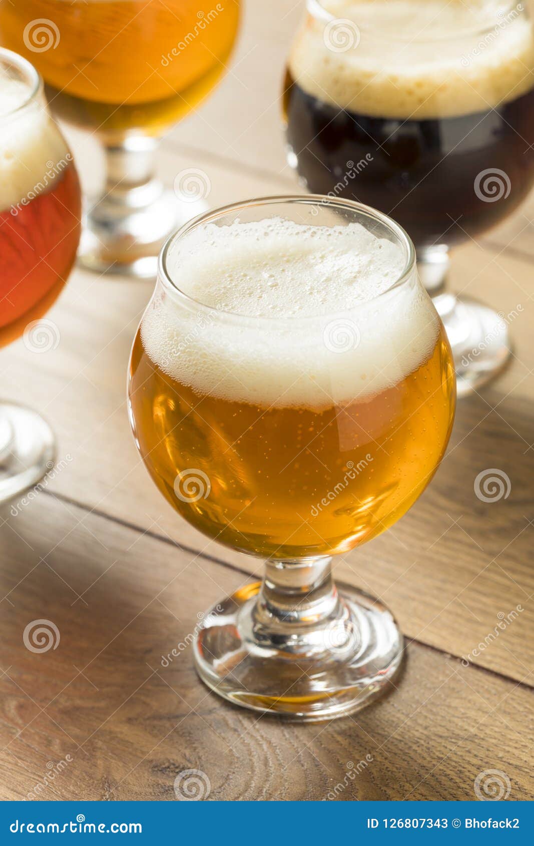 Refreshing Cold Beer Flight Stock Image - Image of fest, lager: 126807343