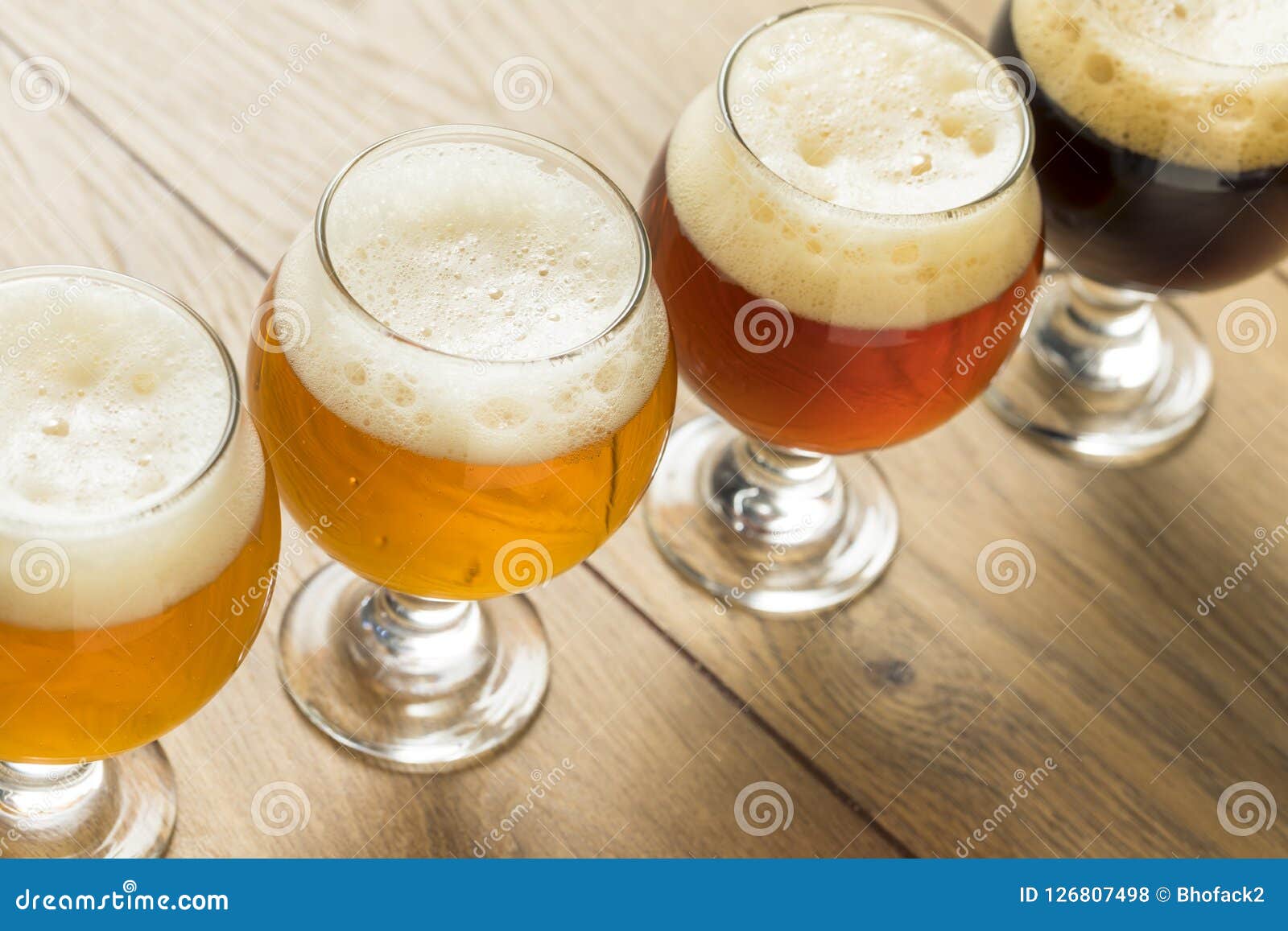 Refreshing Cold Beer Flight Stock Photo - Image of fest, flights: 126807498