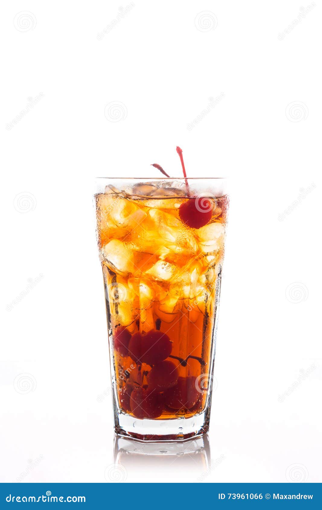 Refreshing Cold Cherry Cola Stock Photo - Image of bubble, glass: 73961066