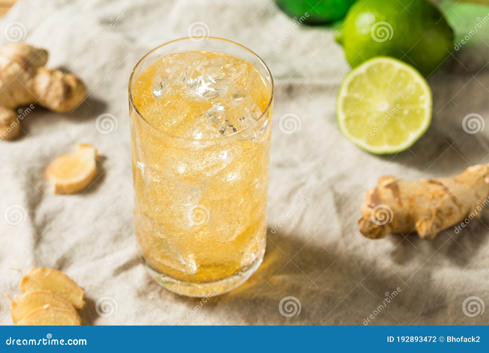Refreshing Cold Ginger Beer Stock Photo - Image of garnish, food: 192893472