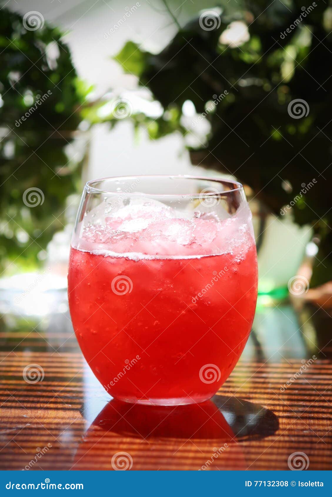 Refreshing Cold Pink Cocktail Stock Photo - Image of summer, green ...
