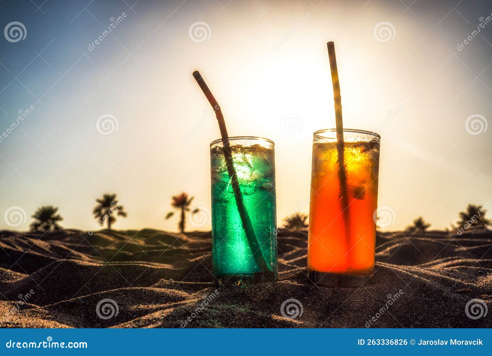 Refreshing Cold Tropical Fruit Punch Drink in Summer Stock Photo ...