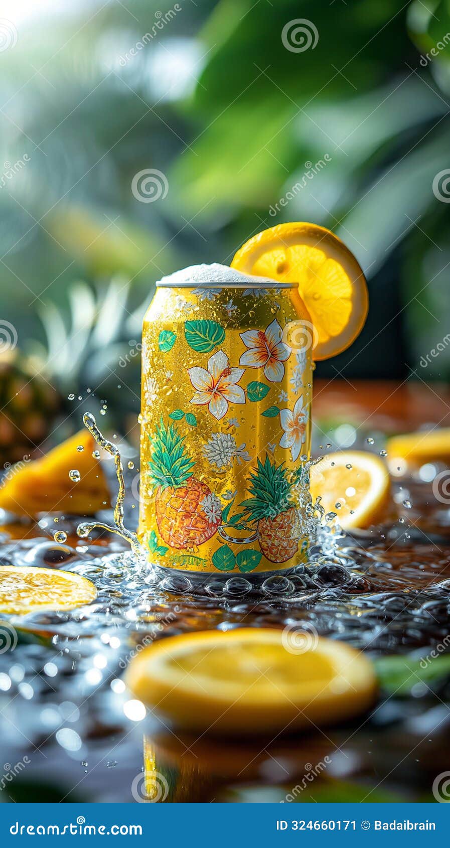 A Refreshing Composition of Water, Fruit and Carbonated Beverage. Stock ...