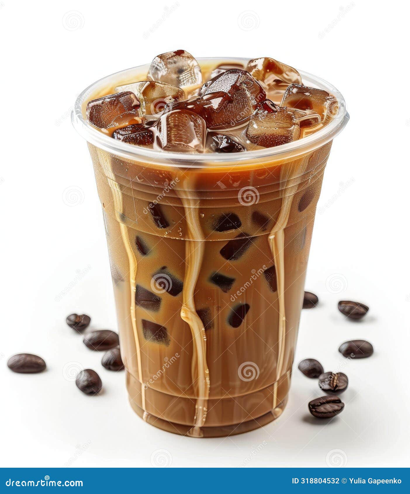 Refreshing Cup of Iced Coffee with Ice Cubes Stock Photo - Image of ...