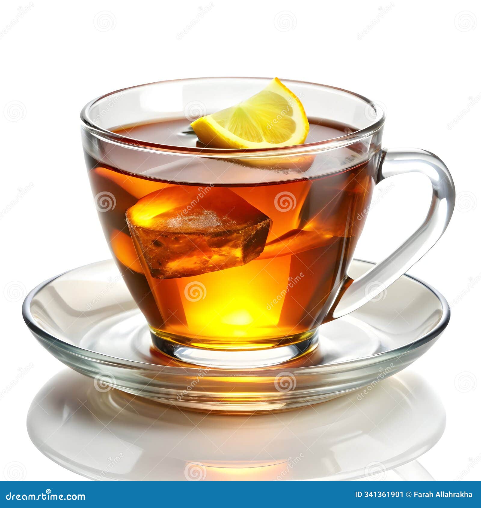 A Refreshing Cup of Iced Tea Displayed Against a White Background Stock ...