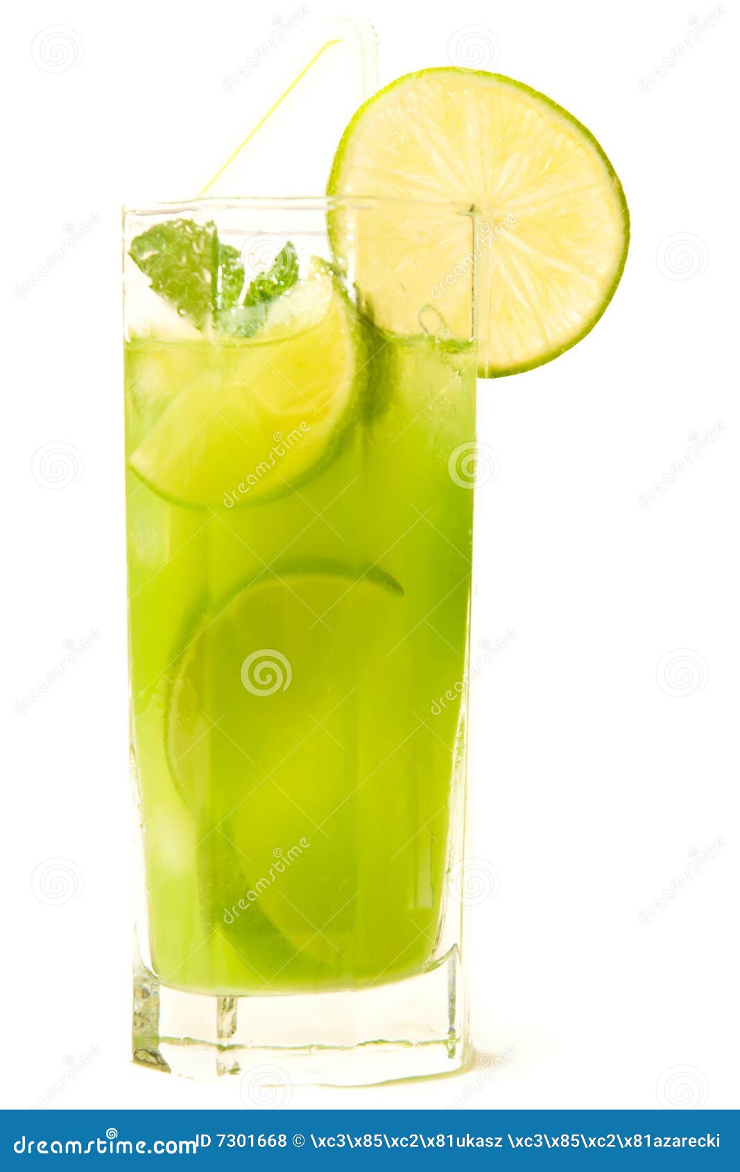 Refreshing drink stock photo. Image of straw, diet, lime - 7301668