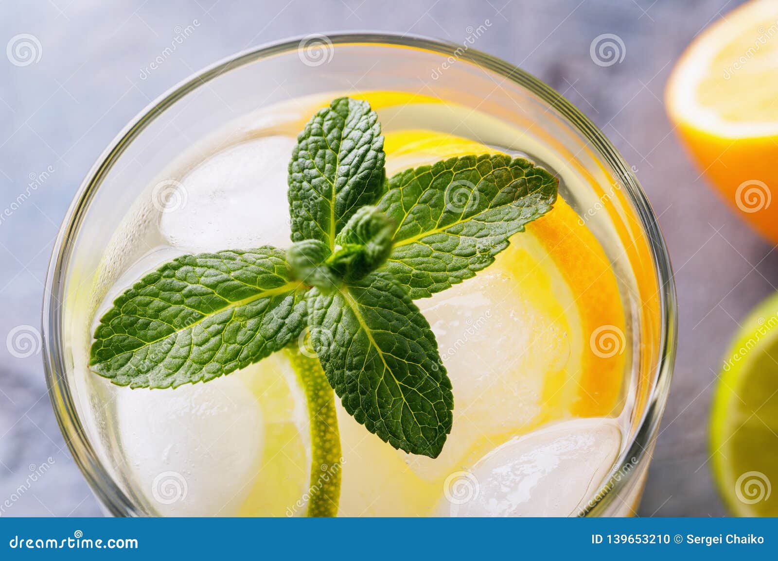 Refreshing Drink with Lemon and Lime Stock Photo - Image of fruit ...