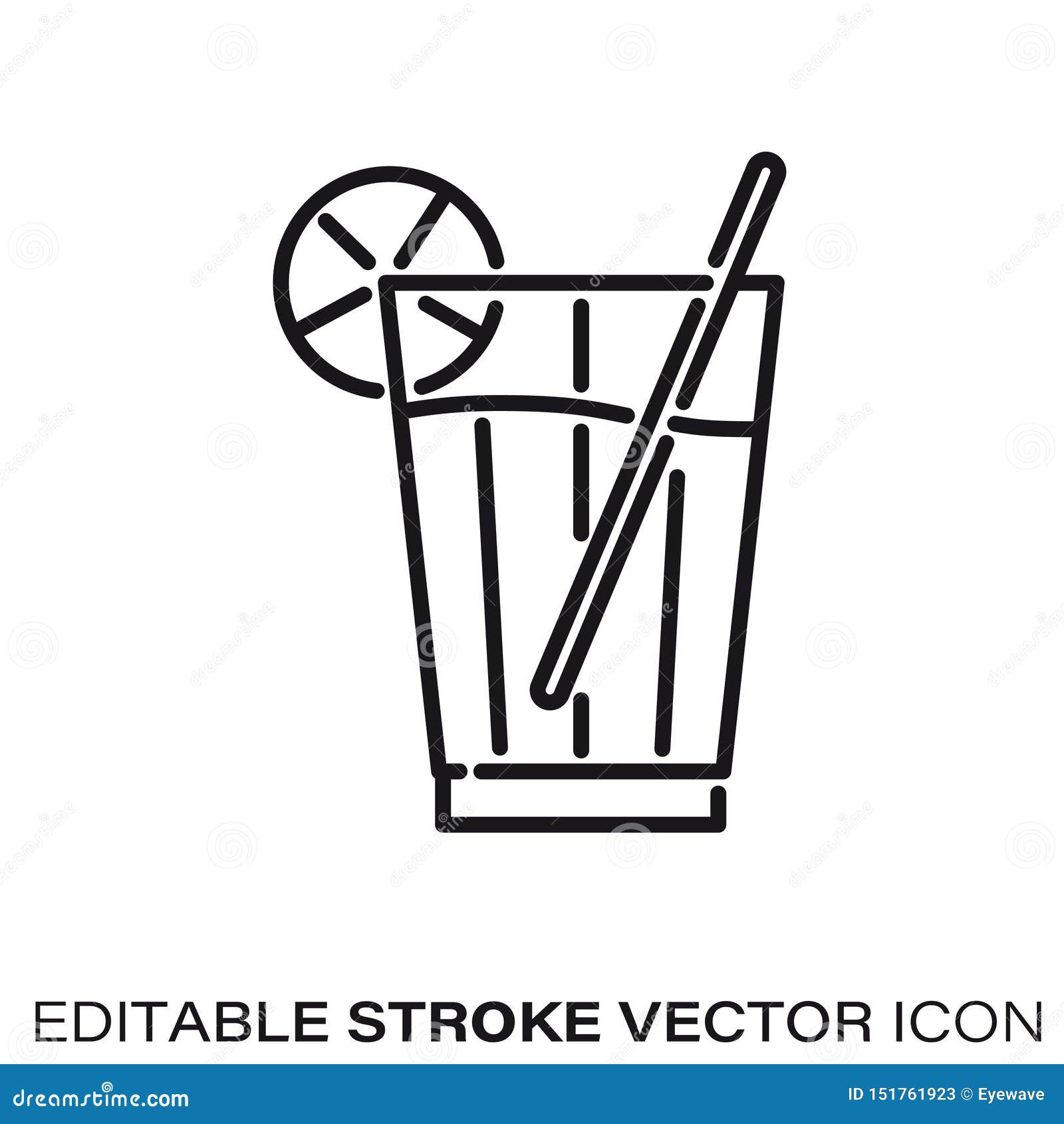 Refreshing Drink Vector Line Icon Stock Vector - Illustration of summer ...