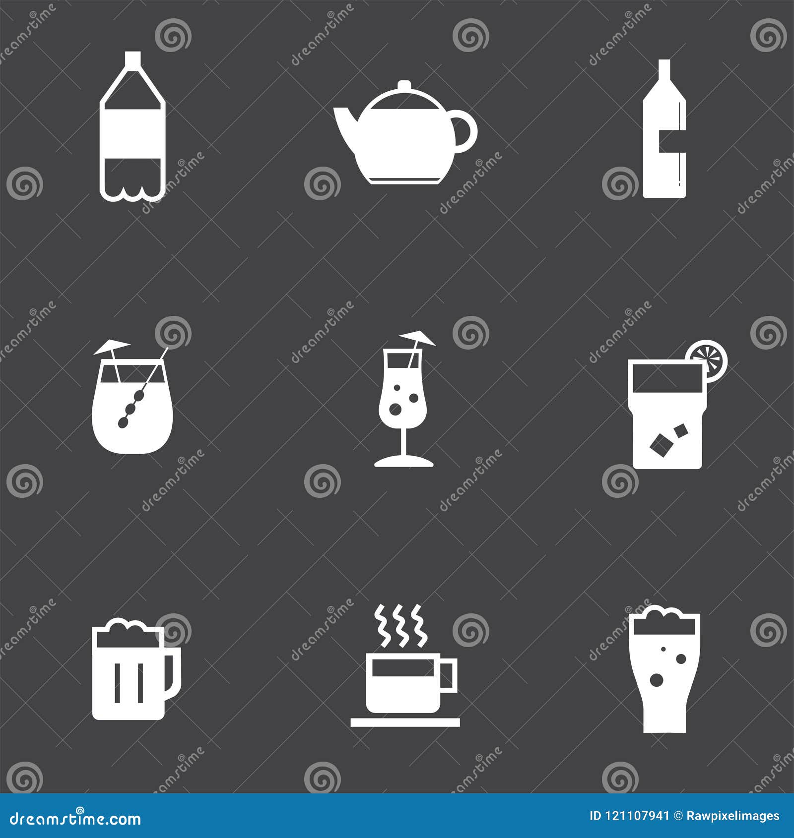 Refreshing Drinks Icons Collection Illustration Stock Vector ...