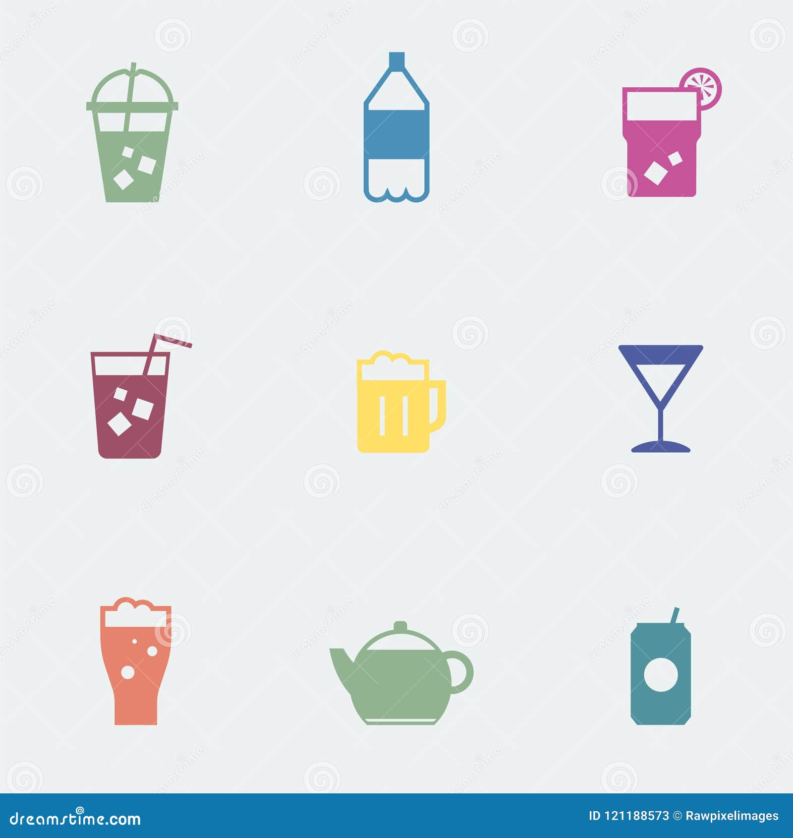 Refreshing Drinks Icons Collection Illustration Stock Vector ...