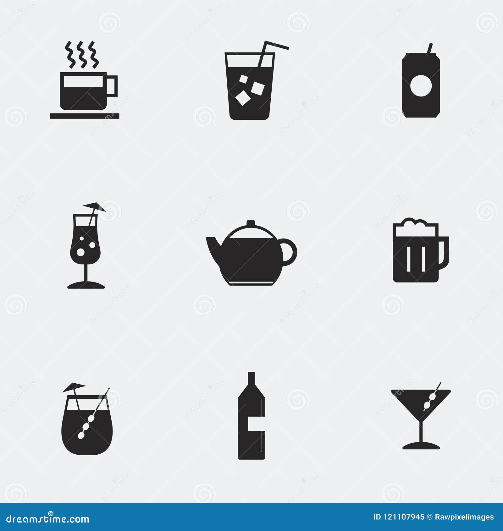 Refreshing Drinks Icons Collection Illustration Stock Vector ...
