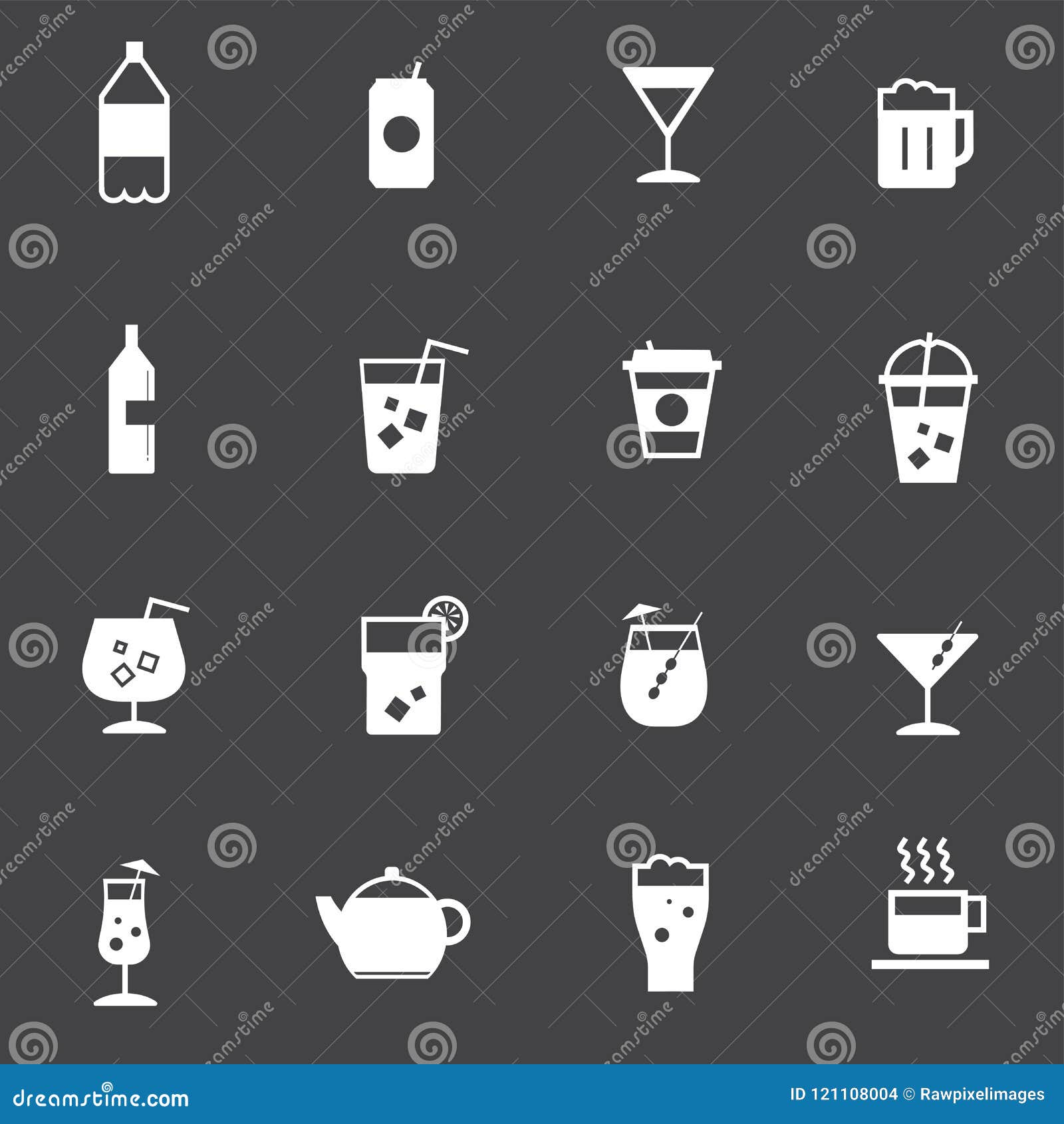 Refreshing Drinks Icons Collection Illustration Stock Vector ...