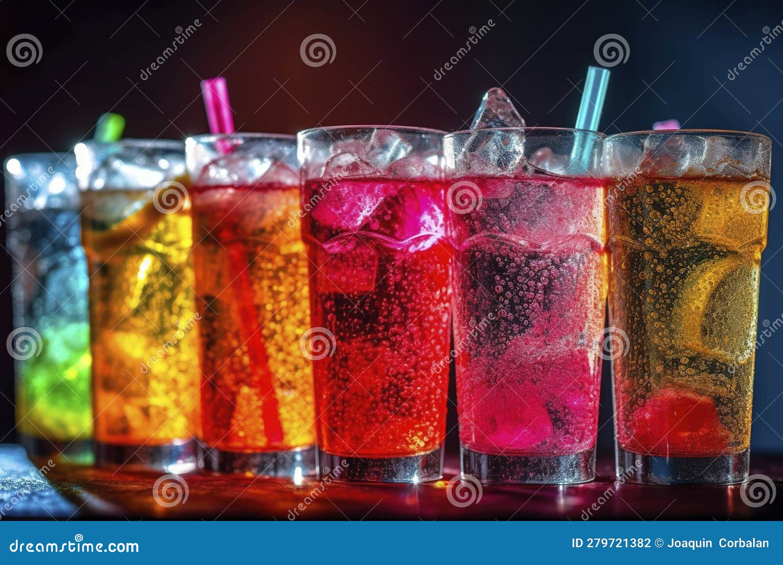 Refreshing Drinks with Soda, in Vibrant and Striking Colors. Ai ...