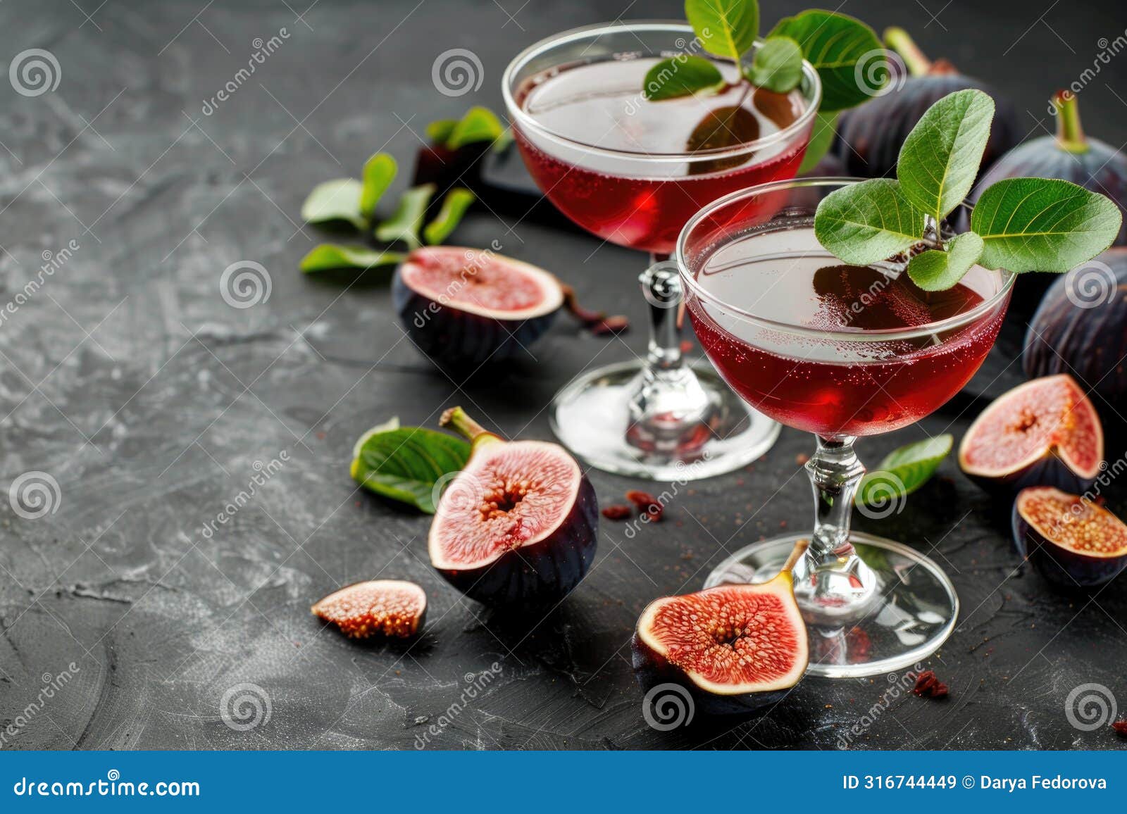 Refreshing Fig Cocktail with Mint Garnish Stock Image - Image of ...