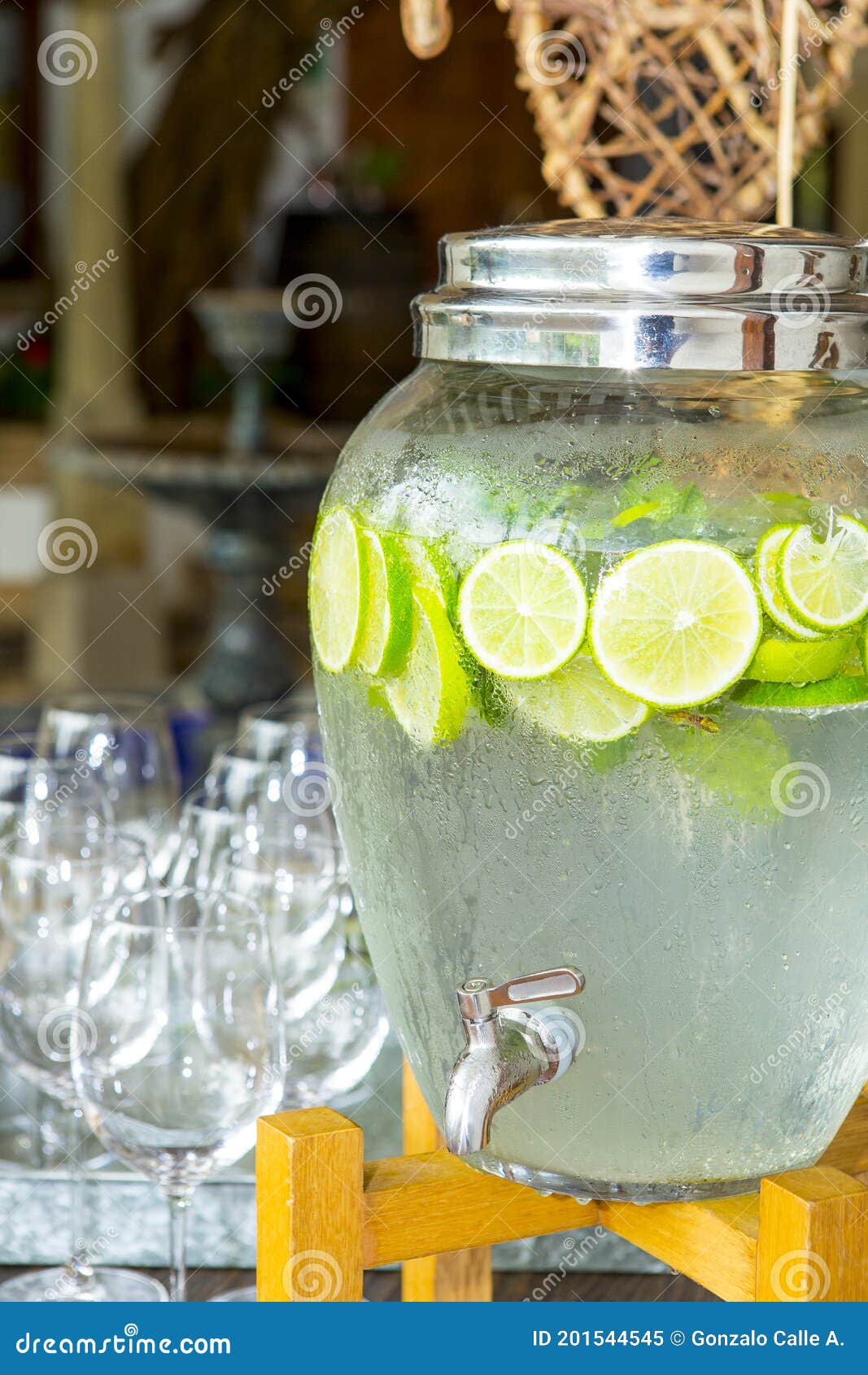Refreshing and Flavored Drinks Stand at the Reception Stock Image ...