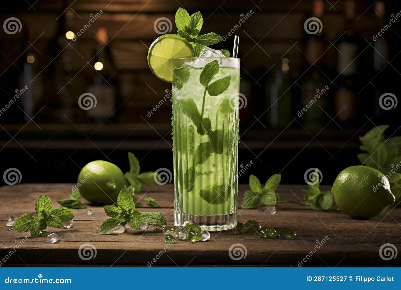 Refreshing Fresh Mojito stock illustration. Illustration of citrus ...