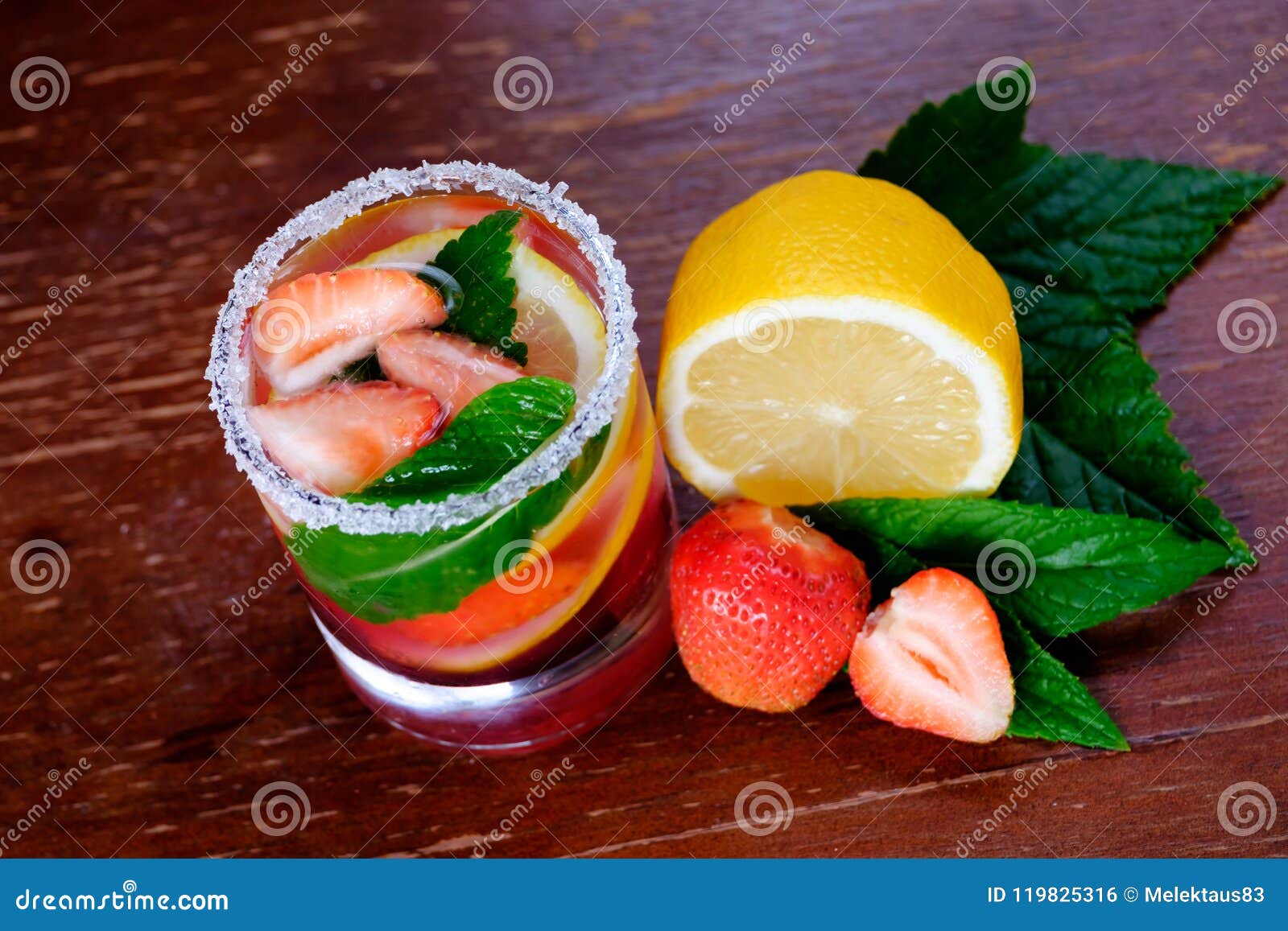 Refreshing fruit drink stock photo. Image of glass, spearmint - 119825316