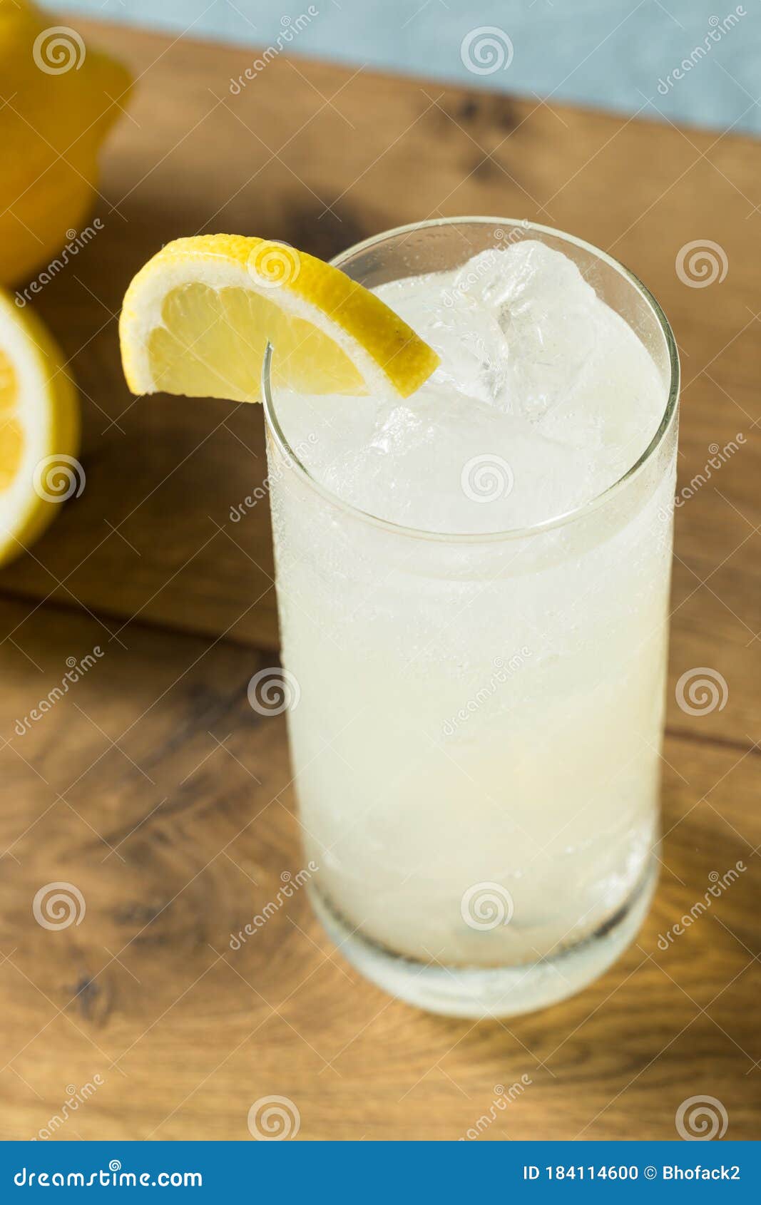 Refreshing Gin Tom Collins Cocktail Stock Photo - Image of lemon ...