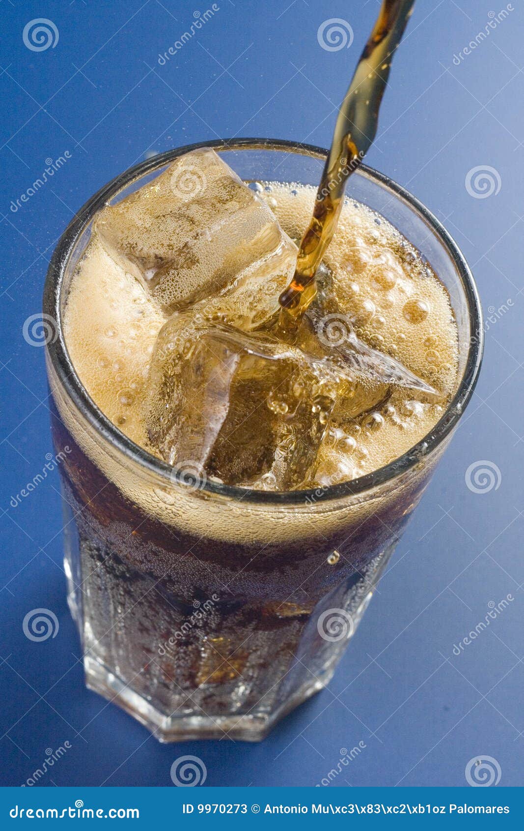 Refreshing Glass of Cola with Lemon and Ice Stock Image - Image of ...
