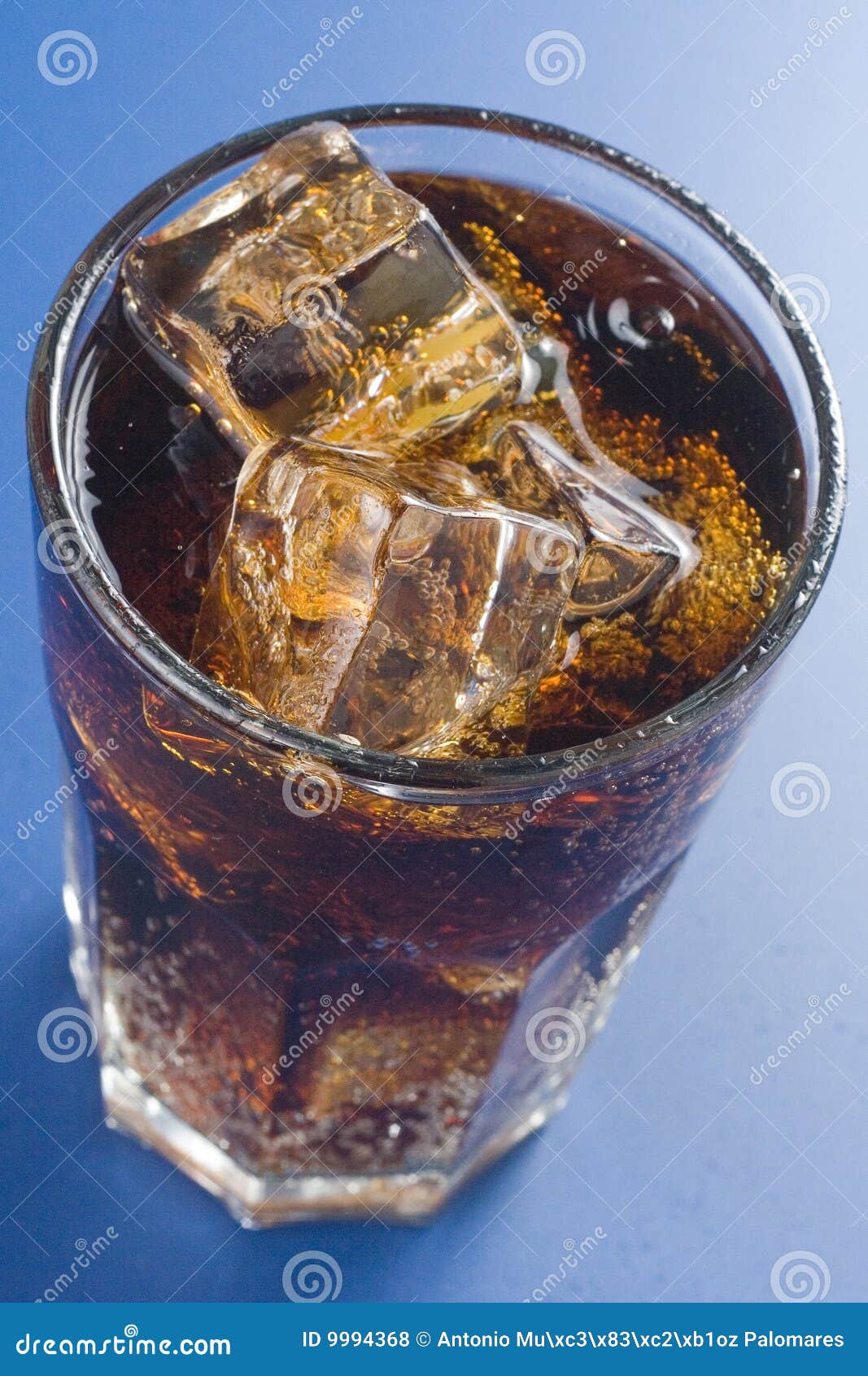 Refreshing Glass of Cola with Lemon and Ice Stock Photo - Image of ...
