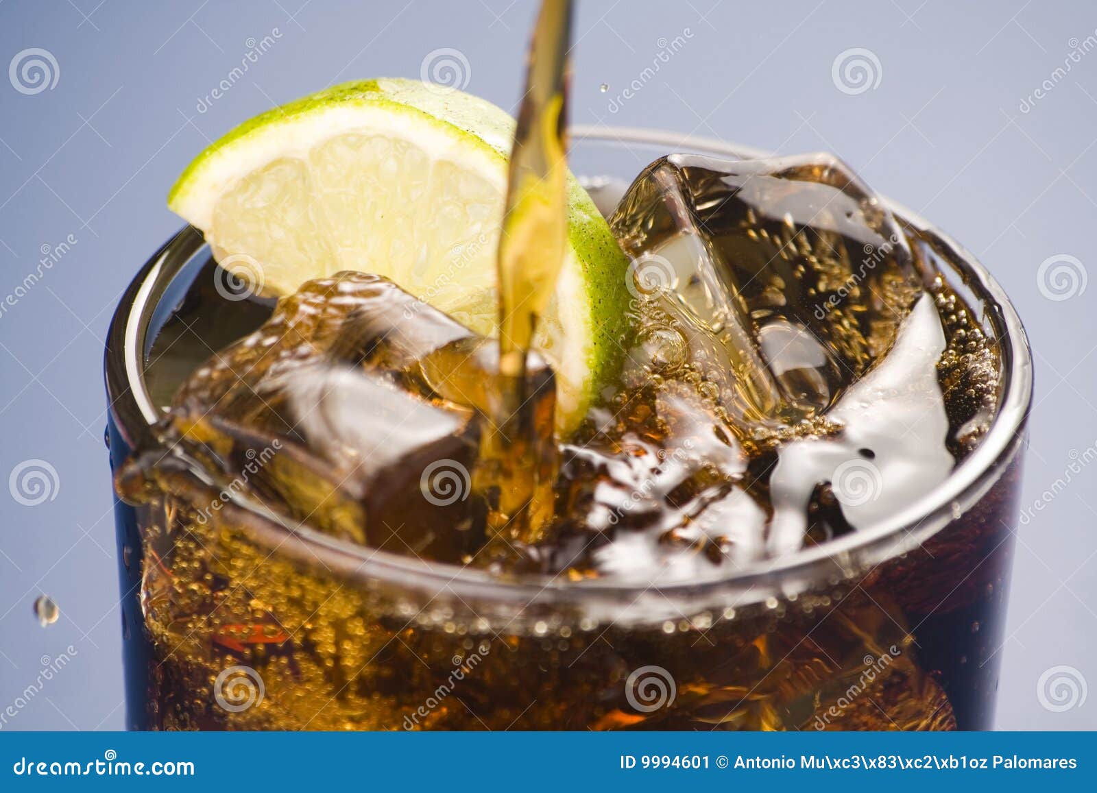 Refreshing Glass Of Cola With Lemon And Ice Stock Image Image Of