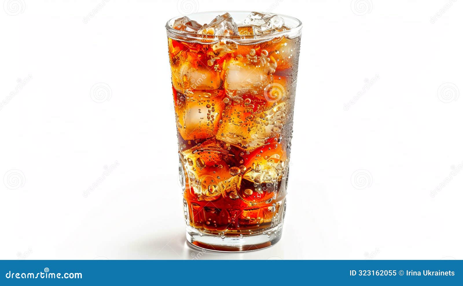 Refreshing Glass Of Iced Cola With Fizzy Bubbles Perfect Summer Thirst