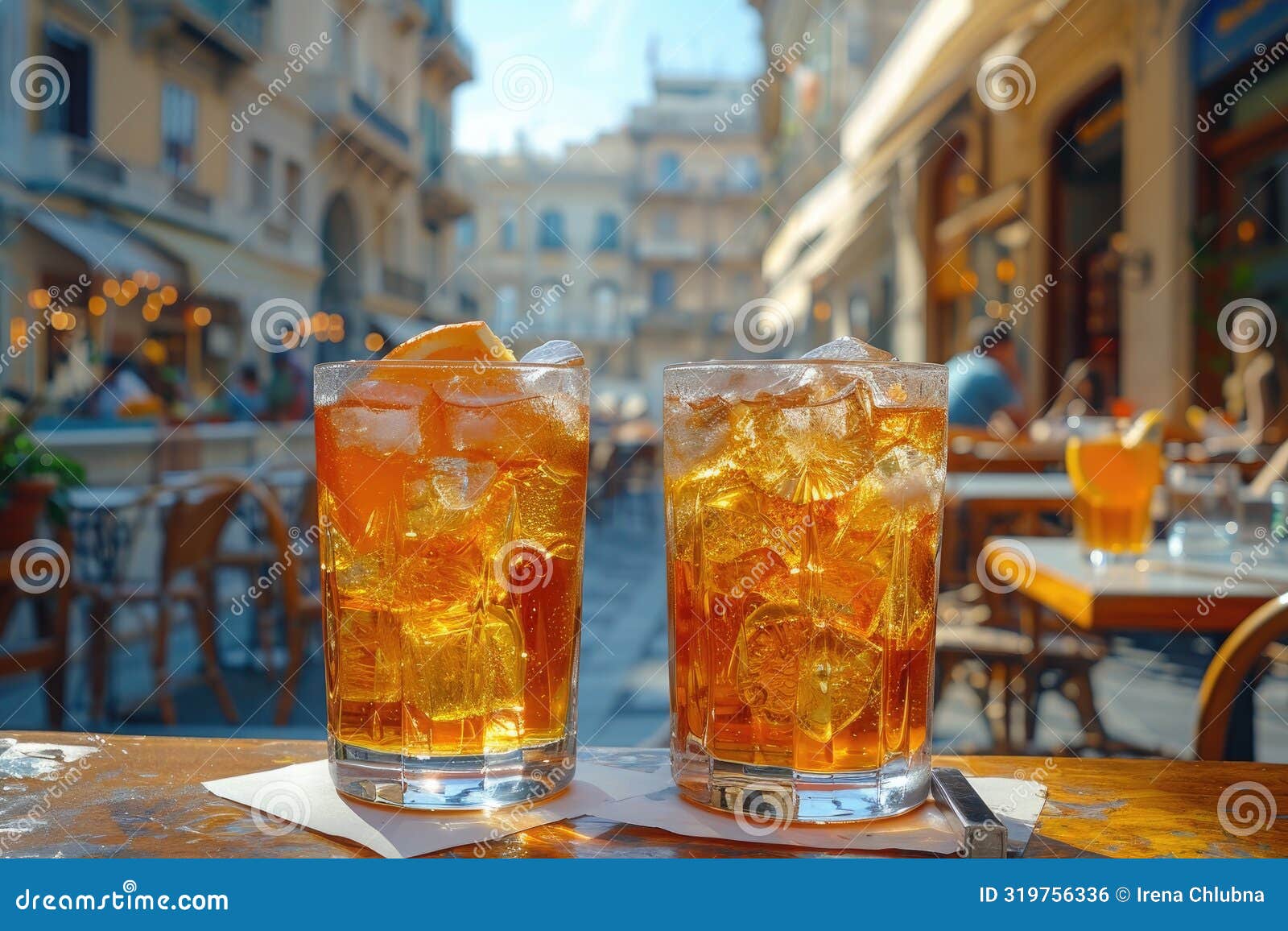 A Refreshing Glass of Iced Tea with a Slice of Orange Stock ...