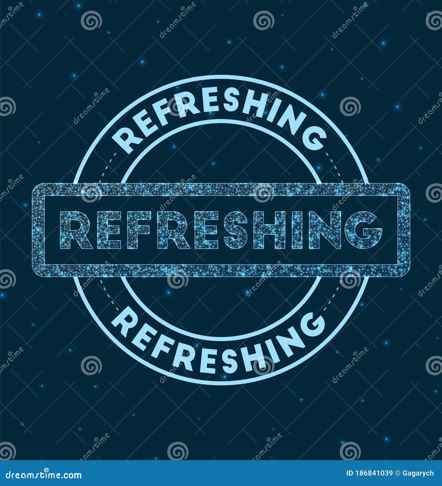 Refreshing. Glowing Round Badge Stock Vector - Illustration of postmark ...